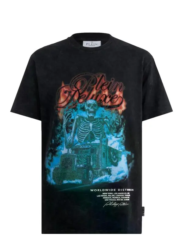 Philipp Plein Round-neck Graphic T-shirt - Black