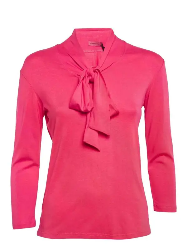 VERONICA VIRTA Long Sleeve Tie Neck Top - Pink