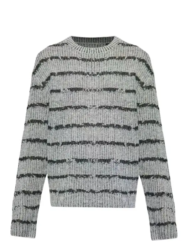ALLSAINTS Dissolved Striped Sweater - Grey