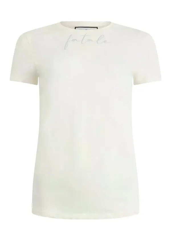 Philipp Plein Logo Motif Bejewelled T-shirt - Neutrals