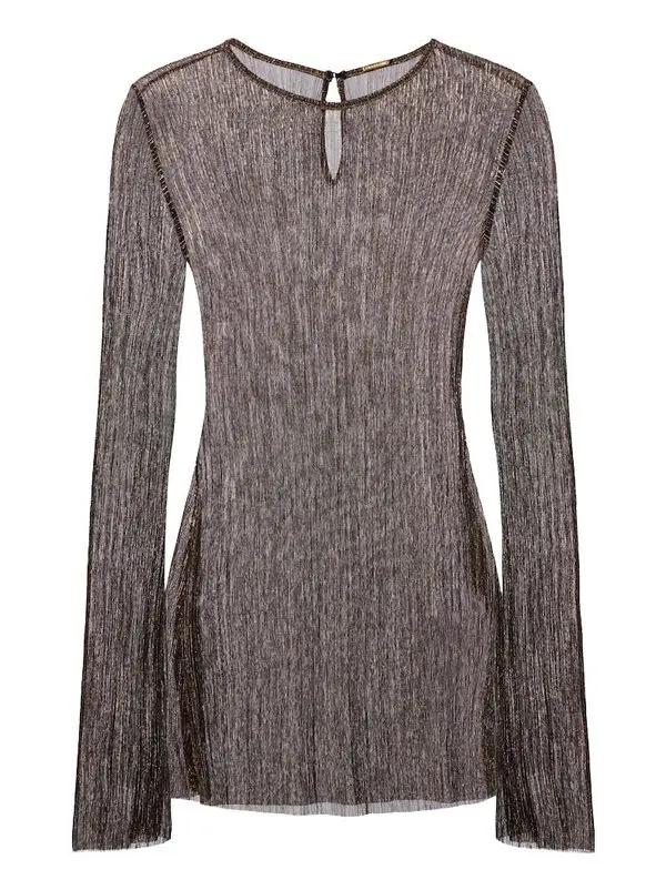 CALA DE LA CRUZ Loretta Lame Top - Brown