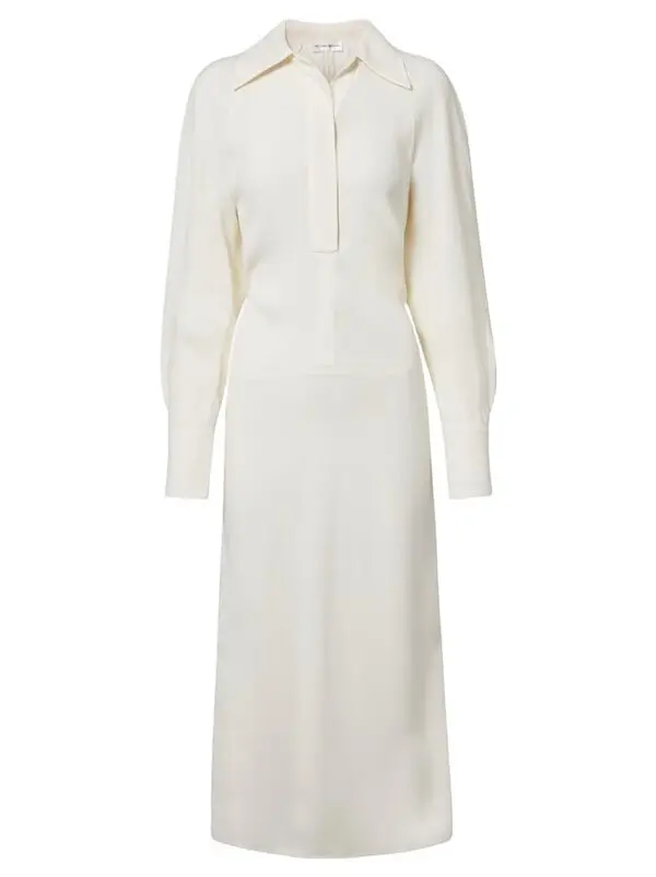 Victoria Beckham Asymmetric Cady Midi Dress - White