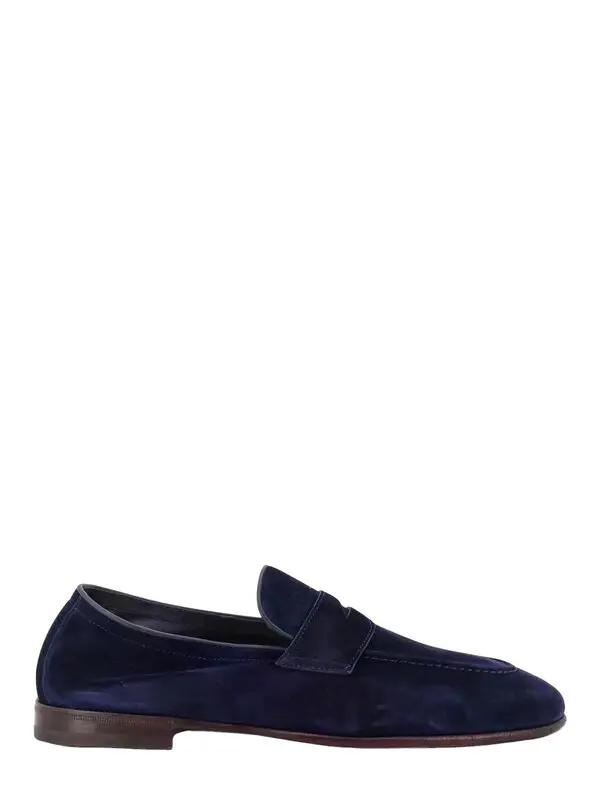 Brunello Cucinelli Embossed Stitching Penny Loafers - Blue