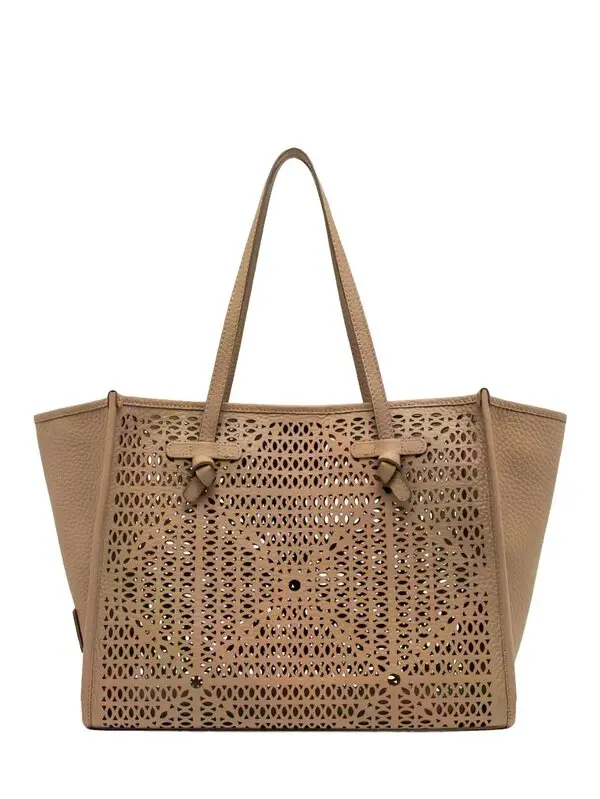 MARCELLA CLUB Cut-out Knotted Shoulder Bag - Neutrals