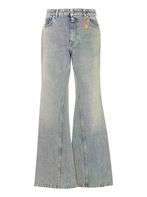 Stella McCartney Charm-detail Bootcut Trousers - Blue
