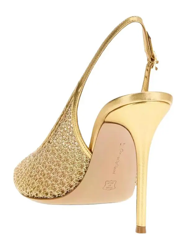 GIANVITO ROSSI Nikki Metallic Slingback Pumps - Gold