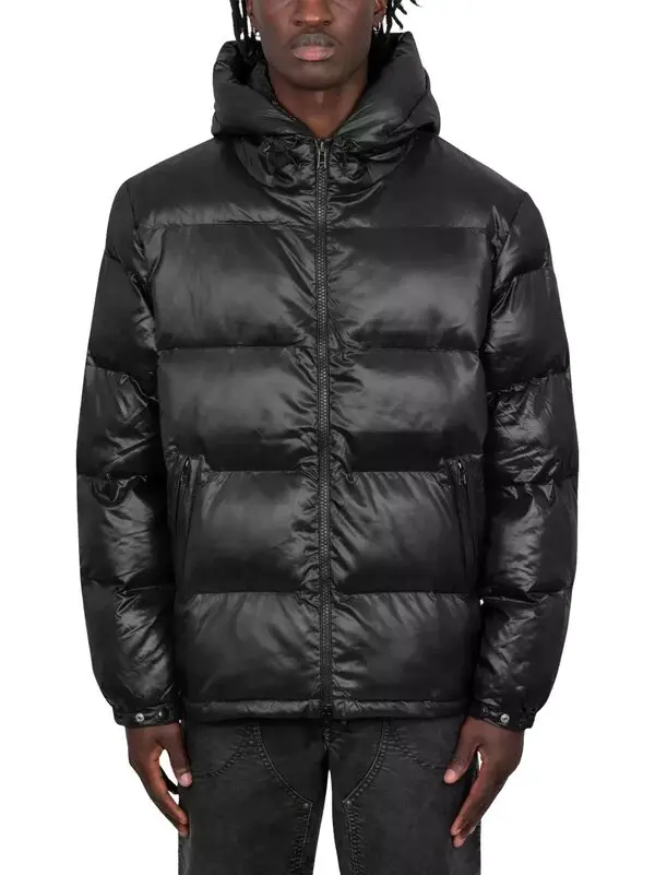 PATTA Quilted Script Logo Puffer Jacket - Black