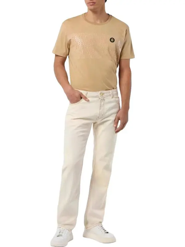 BILLIONAIRE Embroidered Pocket Jeans - Neutrals