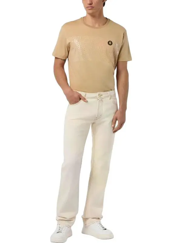 BILLIONAIRE Embroidered Pocket Jeans - Neutrals