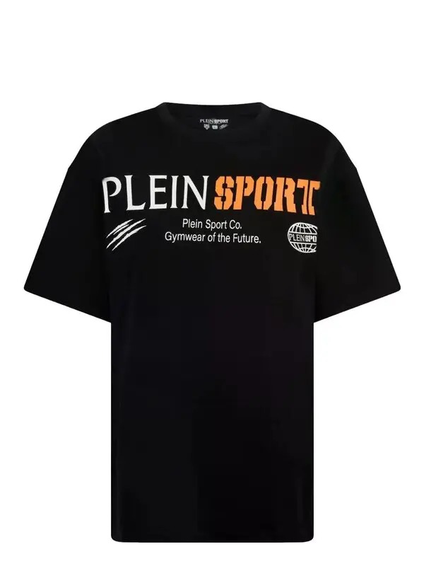 PLEIN SPORT Round-neck Logo T-shirt - Black