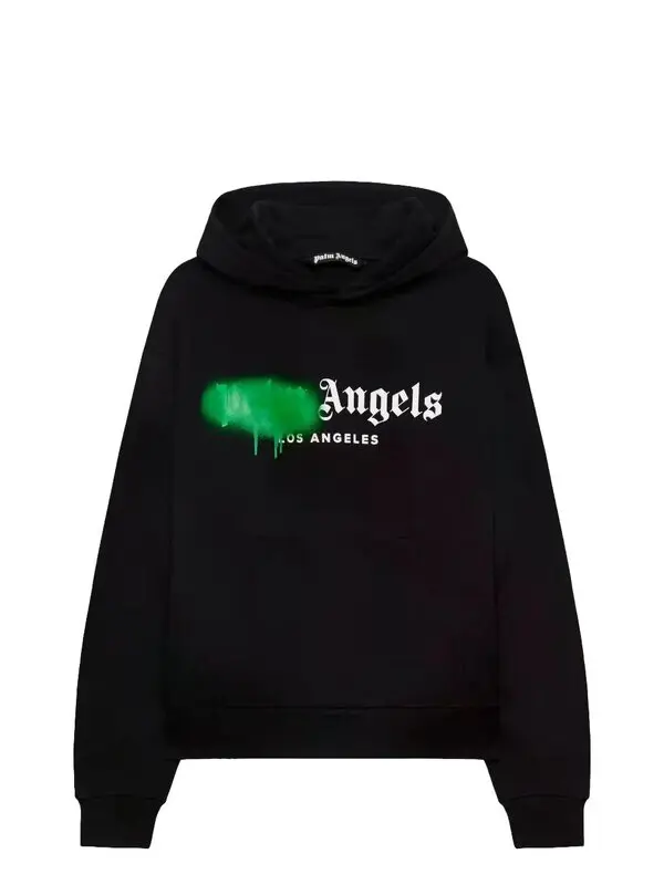 Palm Angels Spray City Los Angeles Dripping Logo Hoodie - Black