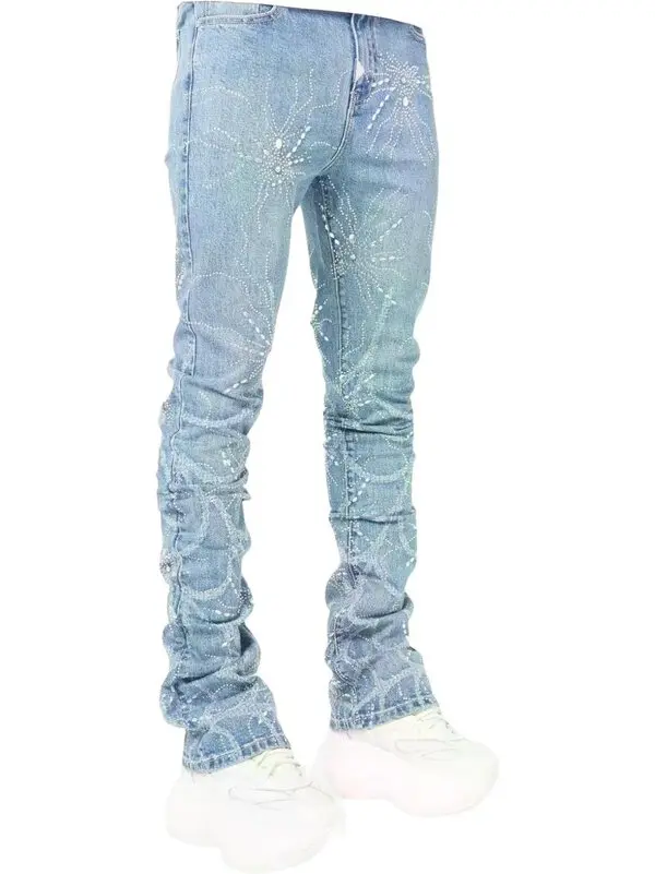 GUAPI Embellished Spiderweb Trousers - Blue