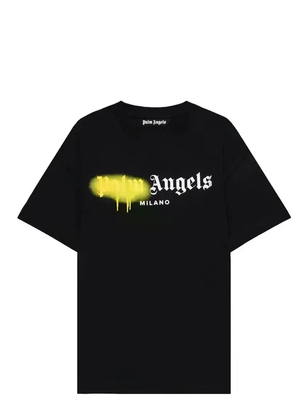 Palm Angels Spray City Milan Dripping Logo T-shirt - Black