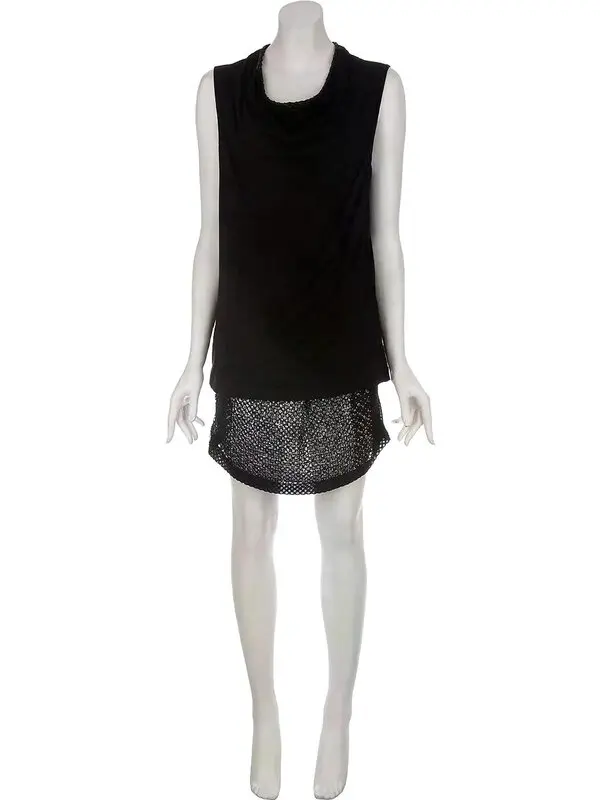 Sharon Wauchob Cotton And Silk-mix Mini Skirt With Mesh Detail - Black