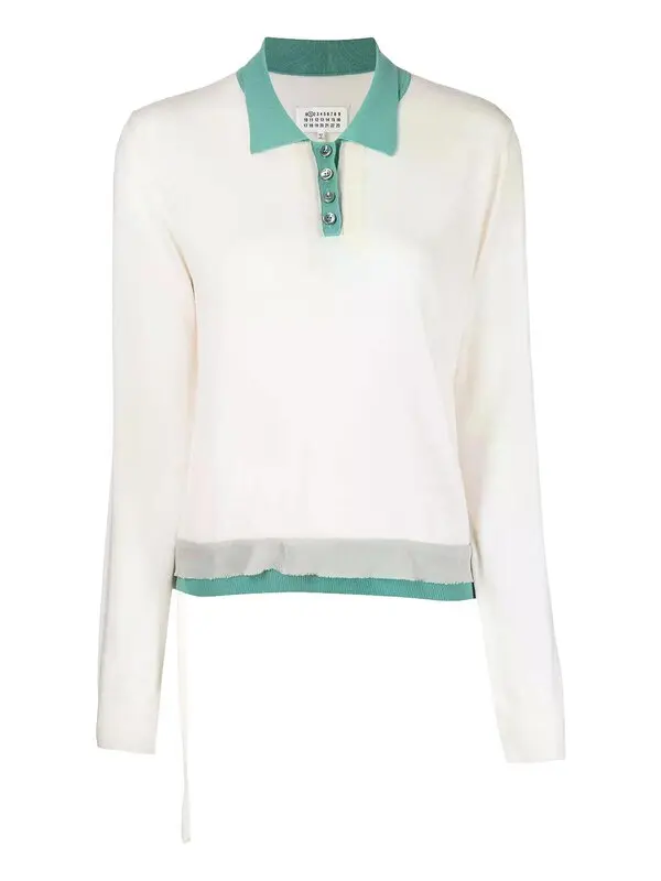 MAISON MARGIELA Knitted Polo Top - White