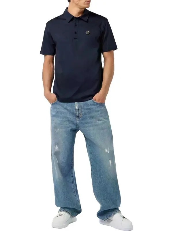 Philipp Plein Hexagon-logo Polo Shirt - Blue