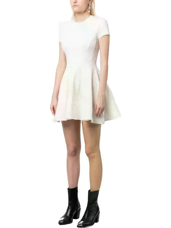 Miu Miu Jacquard A-line Dress - White