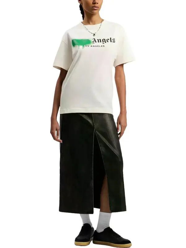 Palm Angels Spray City Los Angeles Dripping Logo T-shirt - Neutrals