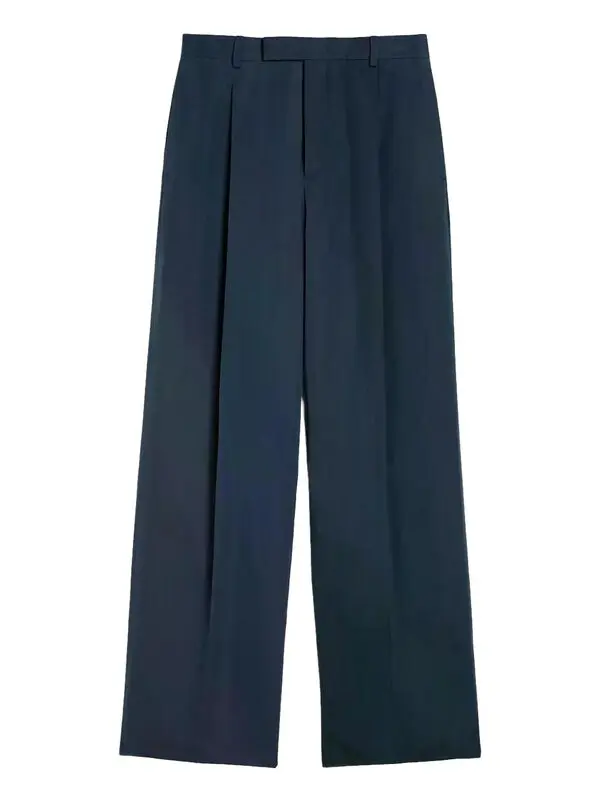 JIL SANDER Cotton Blend Poplin Trousers - Blue
