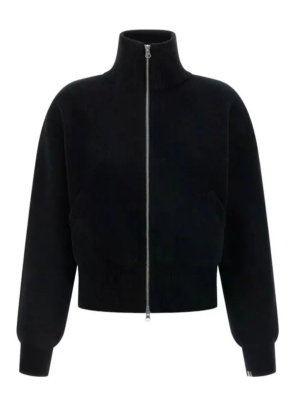 Extreme Cashmere N°385 Xtra Cute High-neck Zip Cardigan - Black