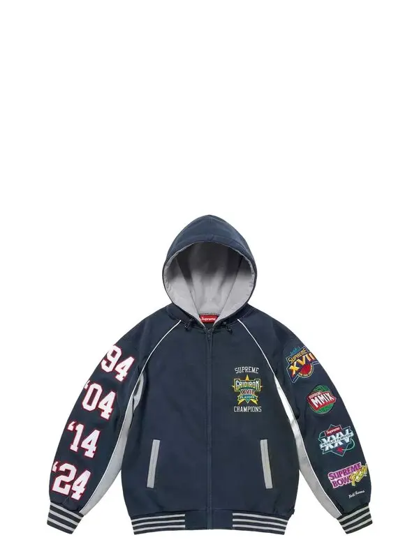 Supreme Playoffs Zip -up Hooded Sweater - Blue