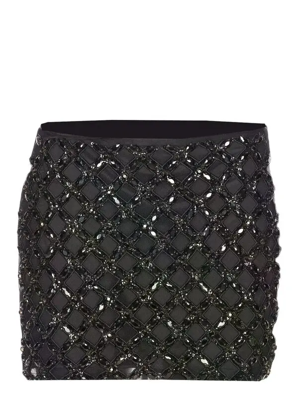 Liu Jo Embroidered Mini Skirt With Zip Closure - Black