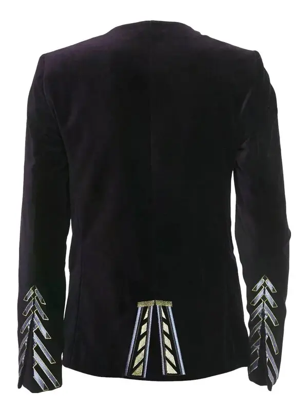 Zadig&Voltaire Vadim Velvet Embroidered Blazer - Purple