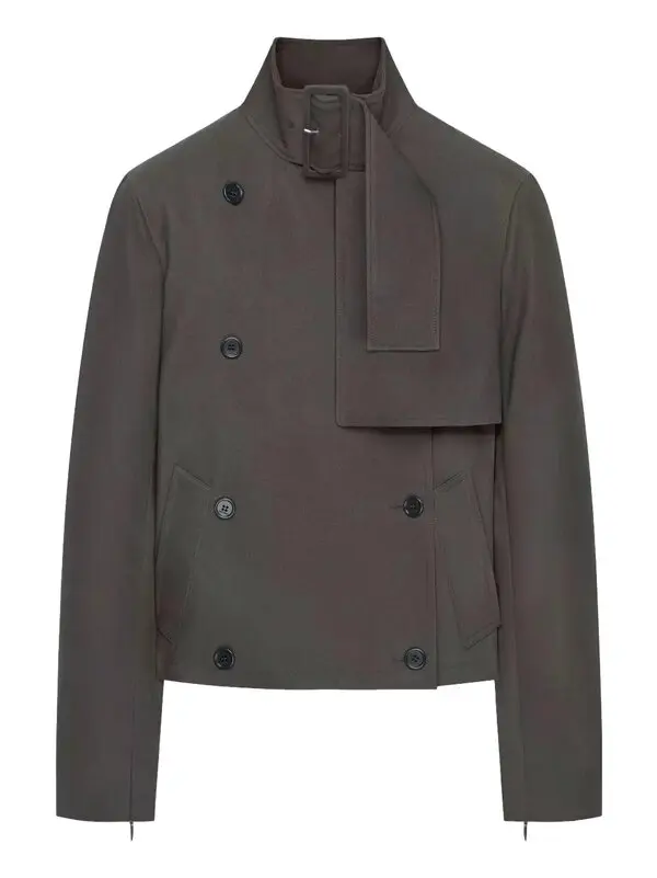 COURREGES Buckle Long-sleeves Cotton Jacket - Grey