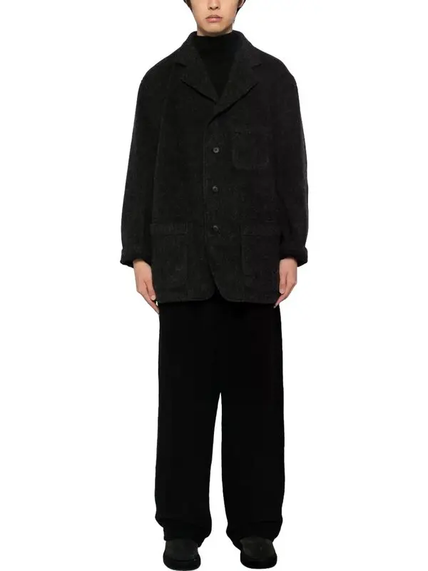 Yohji Yamamoto X Masses Herringbone Wool Jacket - Black