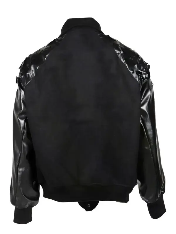 JUNTAE KIM Flower-embellished Bomber Jacket - Black