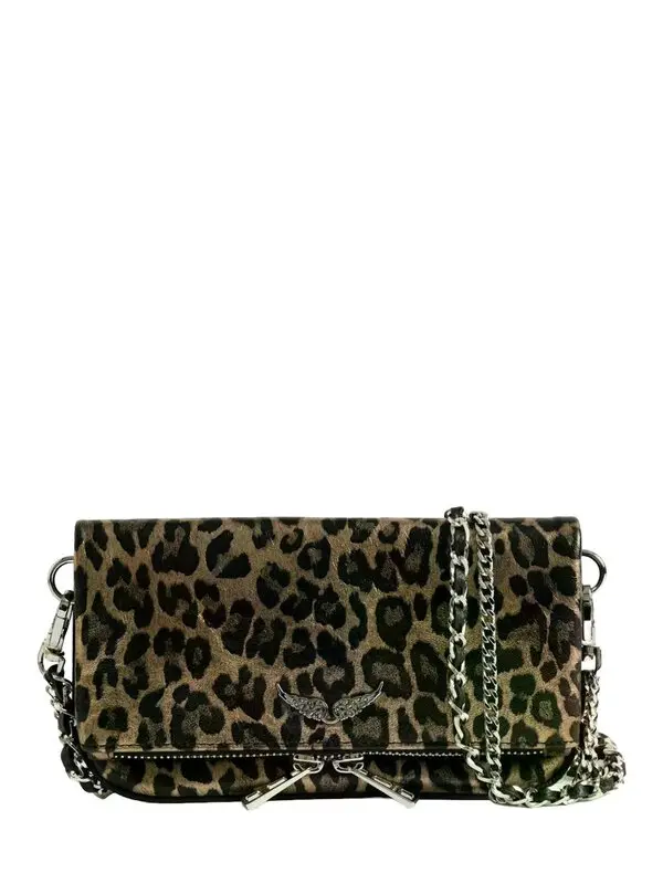 Zadig&Voltaire Nano Rock Leopard-effect Shoulder Bag - Grey