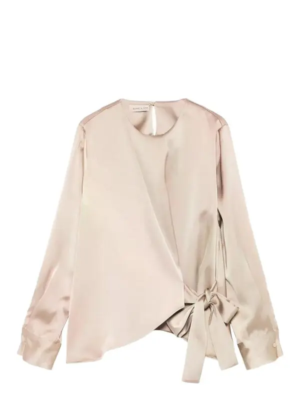 BLANCA VITA Knot-detail Blouse - Neutrals
