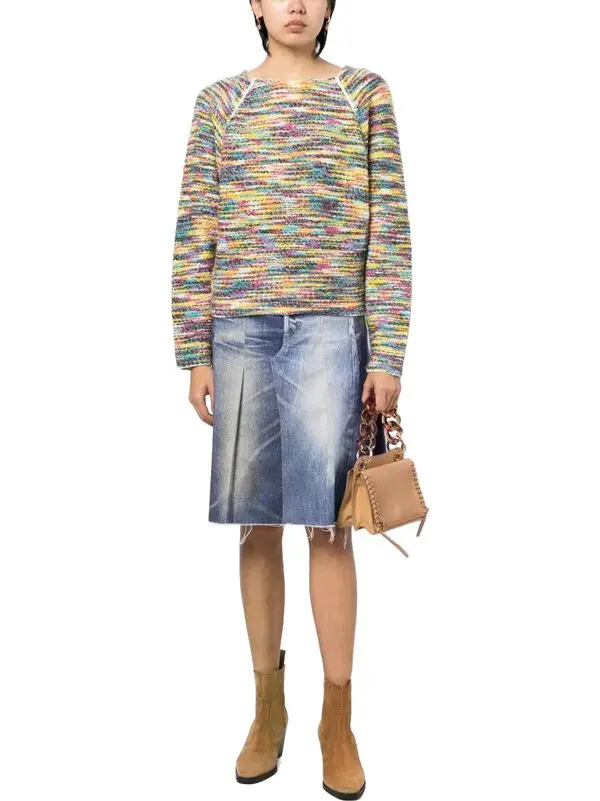 REWIND VINTAGE AFFAIRS Waffle Knit Long Sleeved Jumper - Multicolour
