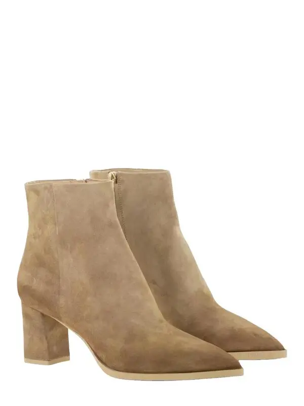 Santoni Suede Ankle Boots With Block Heel - Brown
