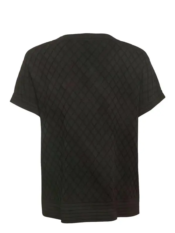 Carolina Herrera Diamond-pattern Knitted Blouse - Black