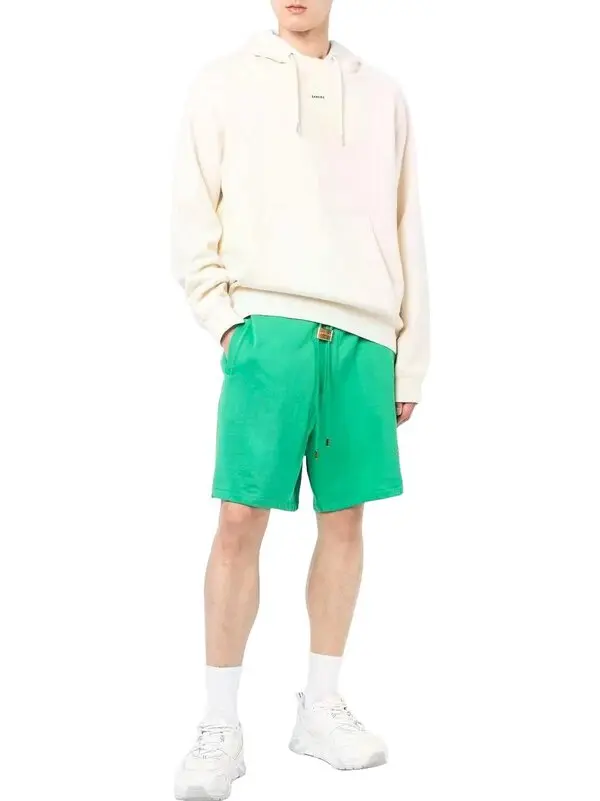 Buscemi Embroidered Logo Cotton Track Shorts - Green