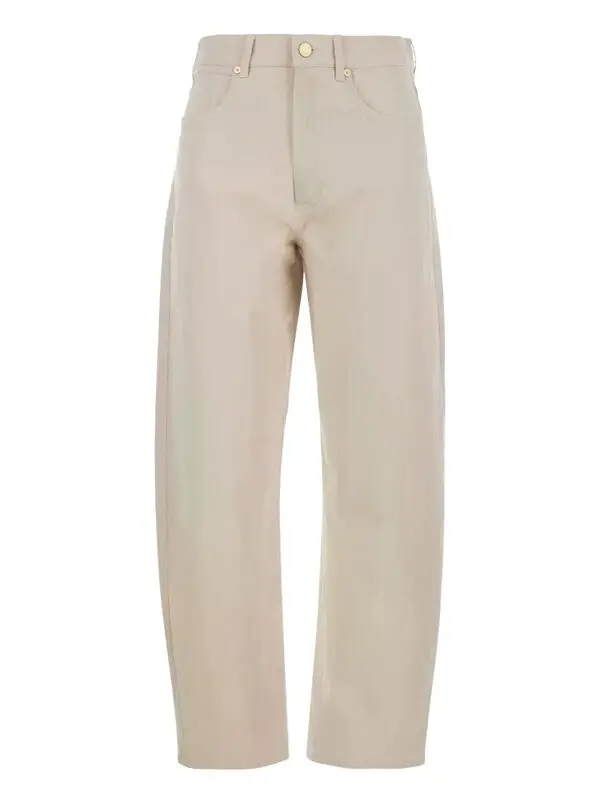 Max Mara Beige Cotton Trousers - Neutrals
