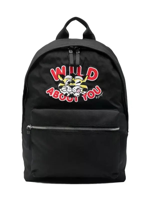 Kenzo Wild Tiger Graphic Print Backpack - Black