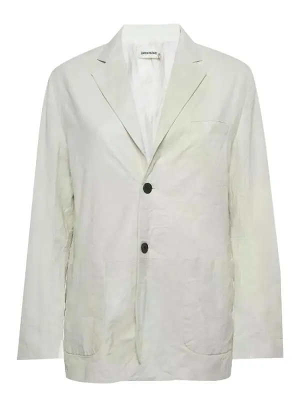 Zadig&Voltaire Leather Single-breasted Blazer - Neutrals