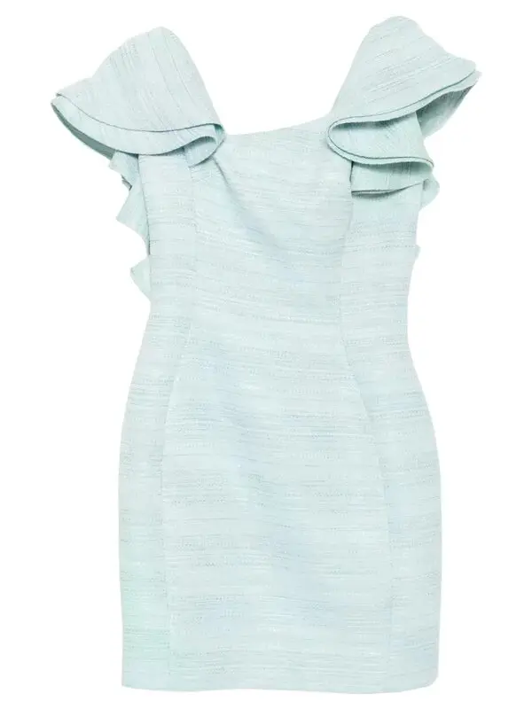 SAIID KOBEISY Textured One-shoulder Mini Dress - Blue