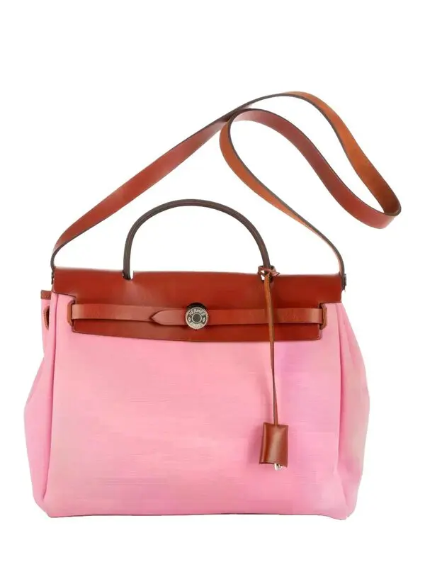 Hermès 2000s Leather Trimmed Shoulder Bag - Pink