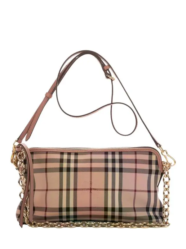 Burberry Check Chain Shoulder Bag - Pink
