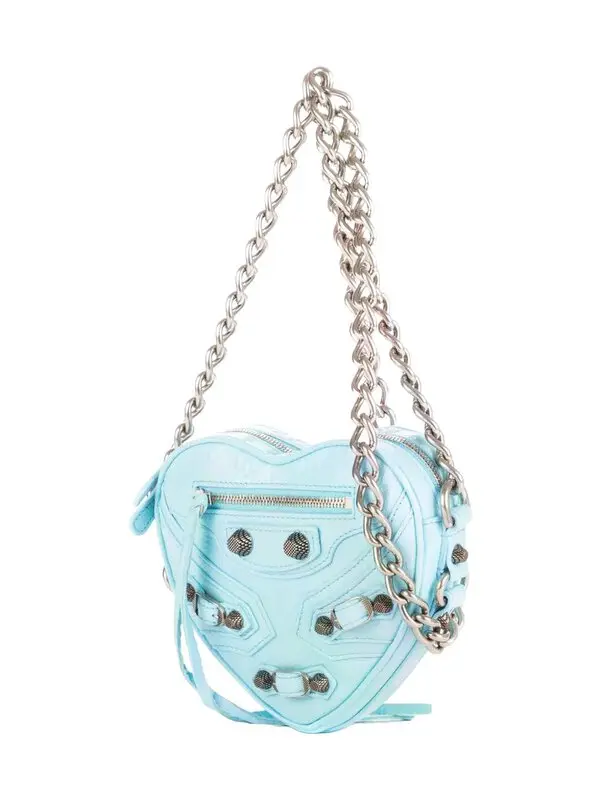 Balenciaga Mini Le Cagole Heart Crossbody Bag - Blue