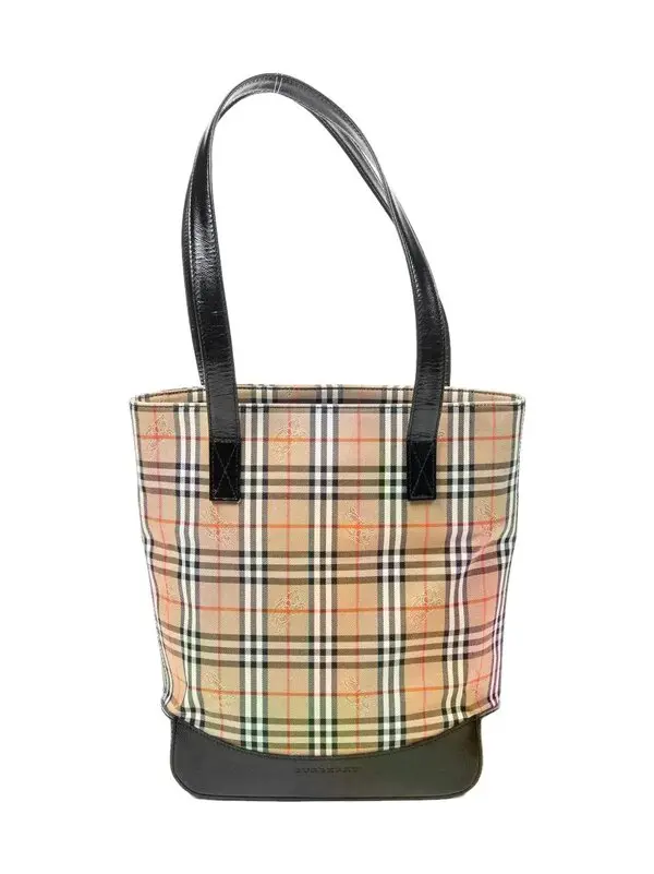 Burberry 2000s Check Pattern Tote Bag - Brown