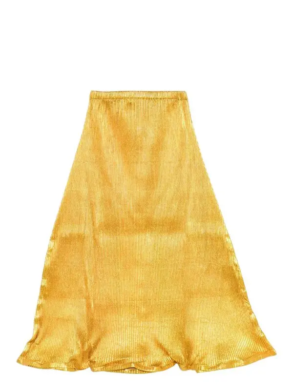 MELITTA BAUMEISTER Metallic Pleated Midi Skirt - Yellow
