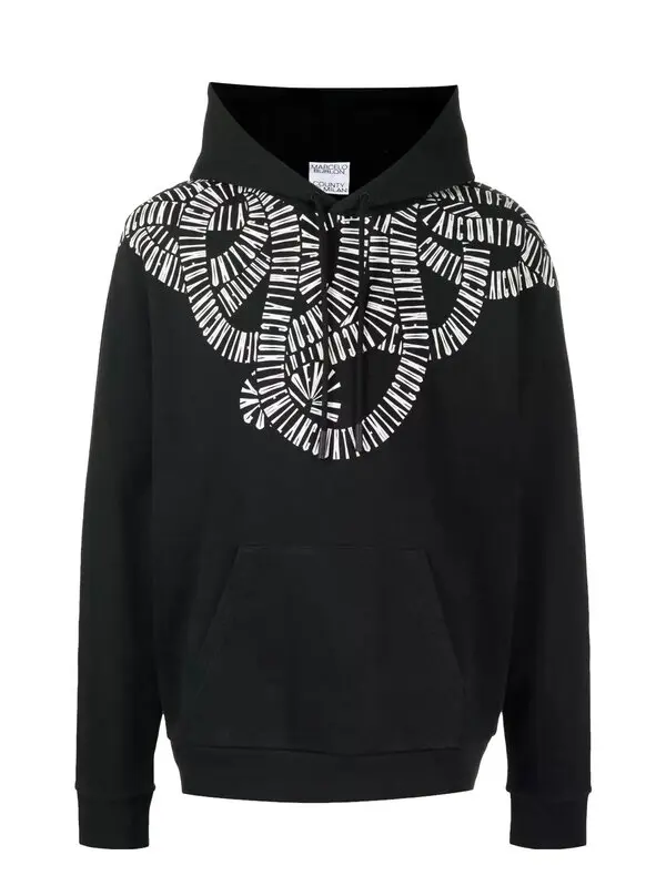 COUNTY OF MILAN Snake Wings Print Hoodie - Black