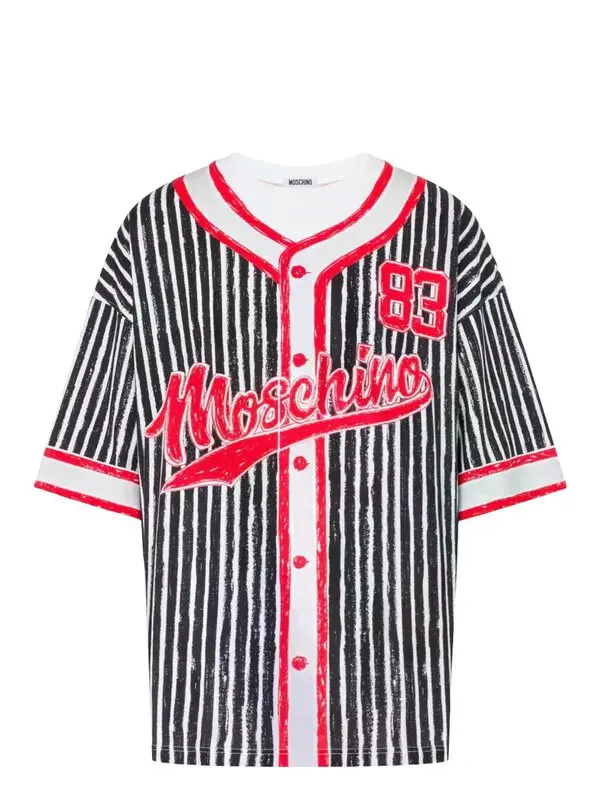 Moschino Striped Number-print Polo Shirt - Red