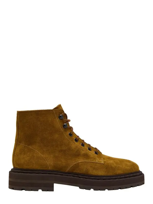 Legres Suede Lace-up Ankle Boots - Tan