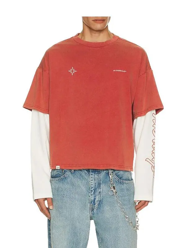 DRMERS CLUB Polaris Layered Tee In . Also - Red