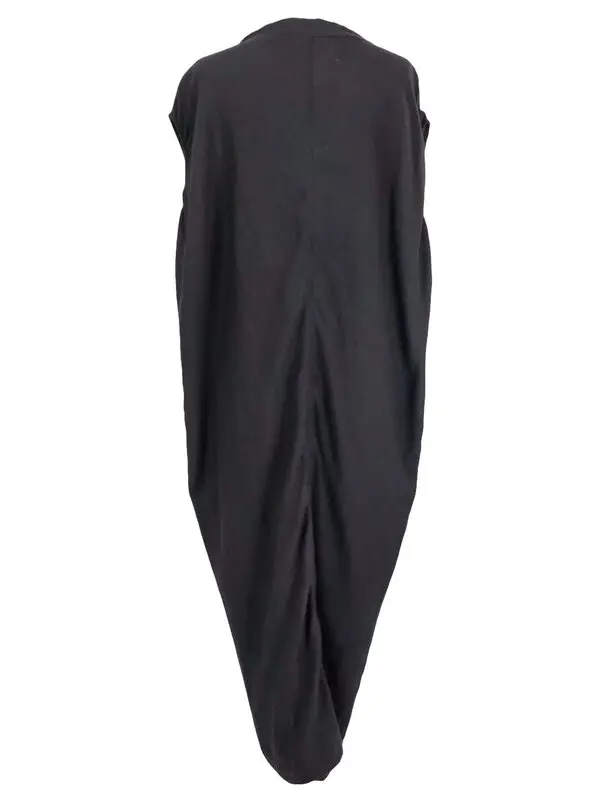 Rick Owens Draped Round-neck Sleeveless Maxi Shirt Dress - Black